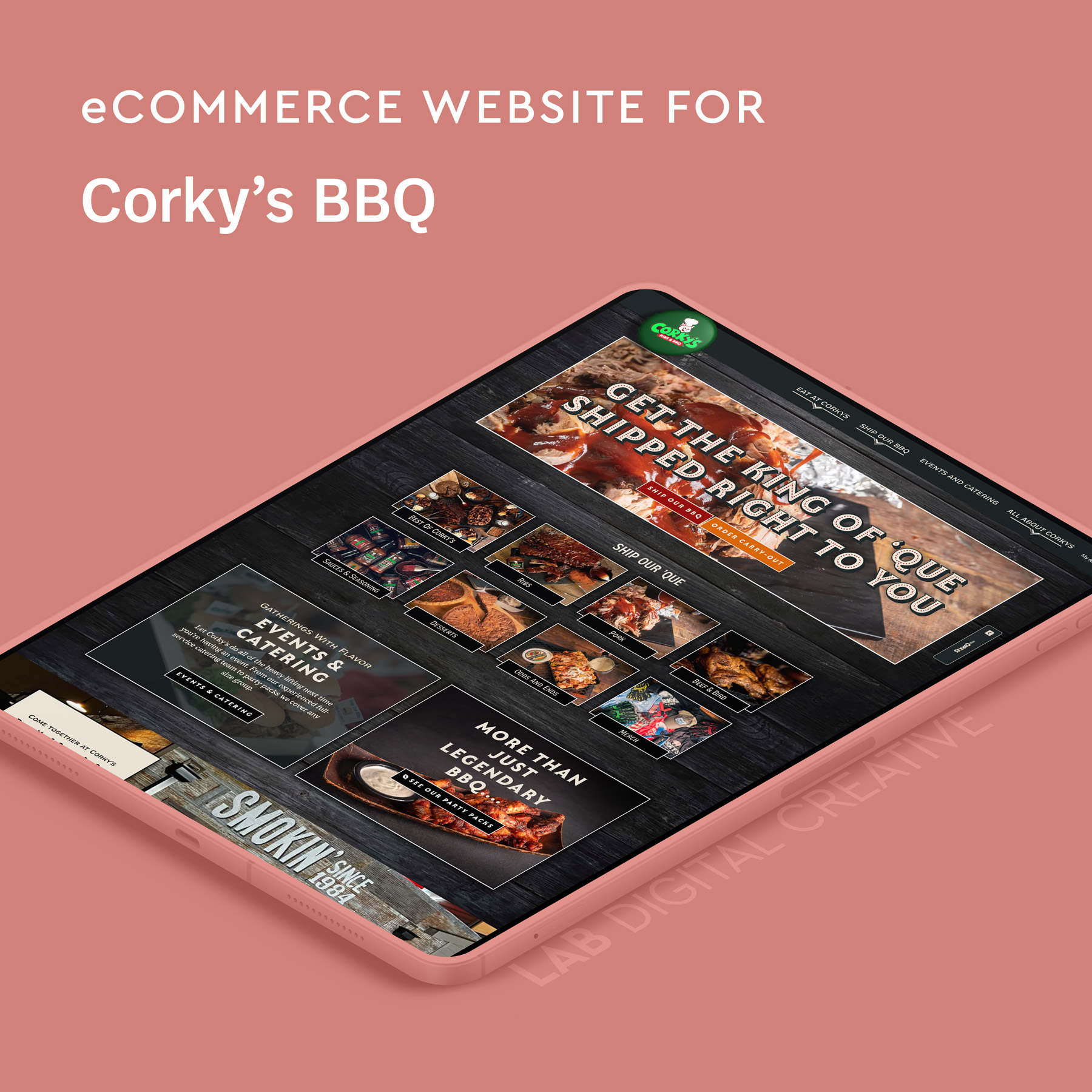 Corky's Restaurant eCommerce Web Design | LAB Digital Creative